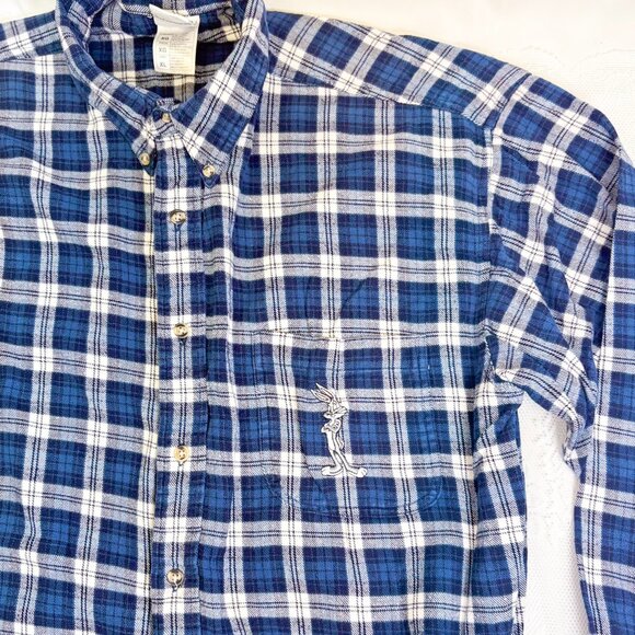 Warner Bros. | Shirts | Vintage Warner Bros Shirt Bugs Bunny Plaid ...